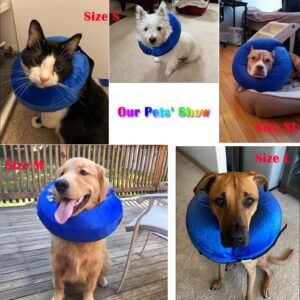 Katoggy Inflatable Dog Collar, Soft Dog Cone for Dogs After Surgery, Adjustable Blow up Donut E-Collars for Small Medium Large Dogs and Cats