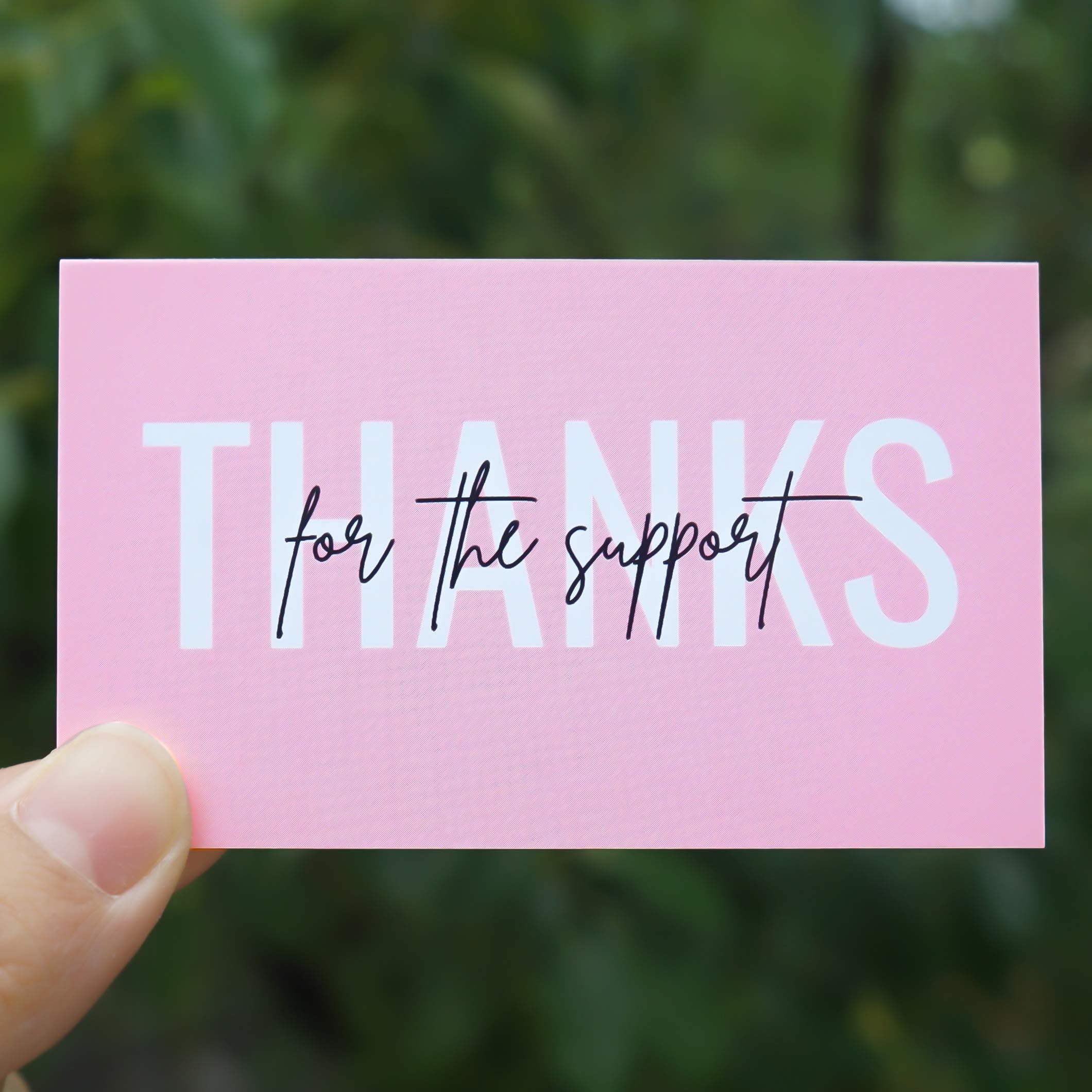 RXBC2011 100 Little Thank You for the support Cards Handwritten Lettering Design Bulk Thank you Notes for All Occasion 3.5 x 2 Inch pink