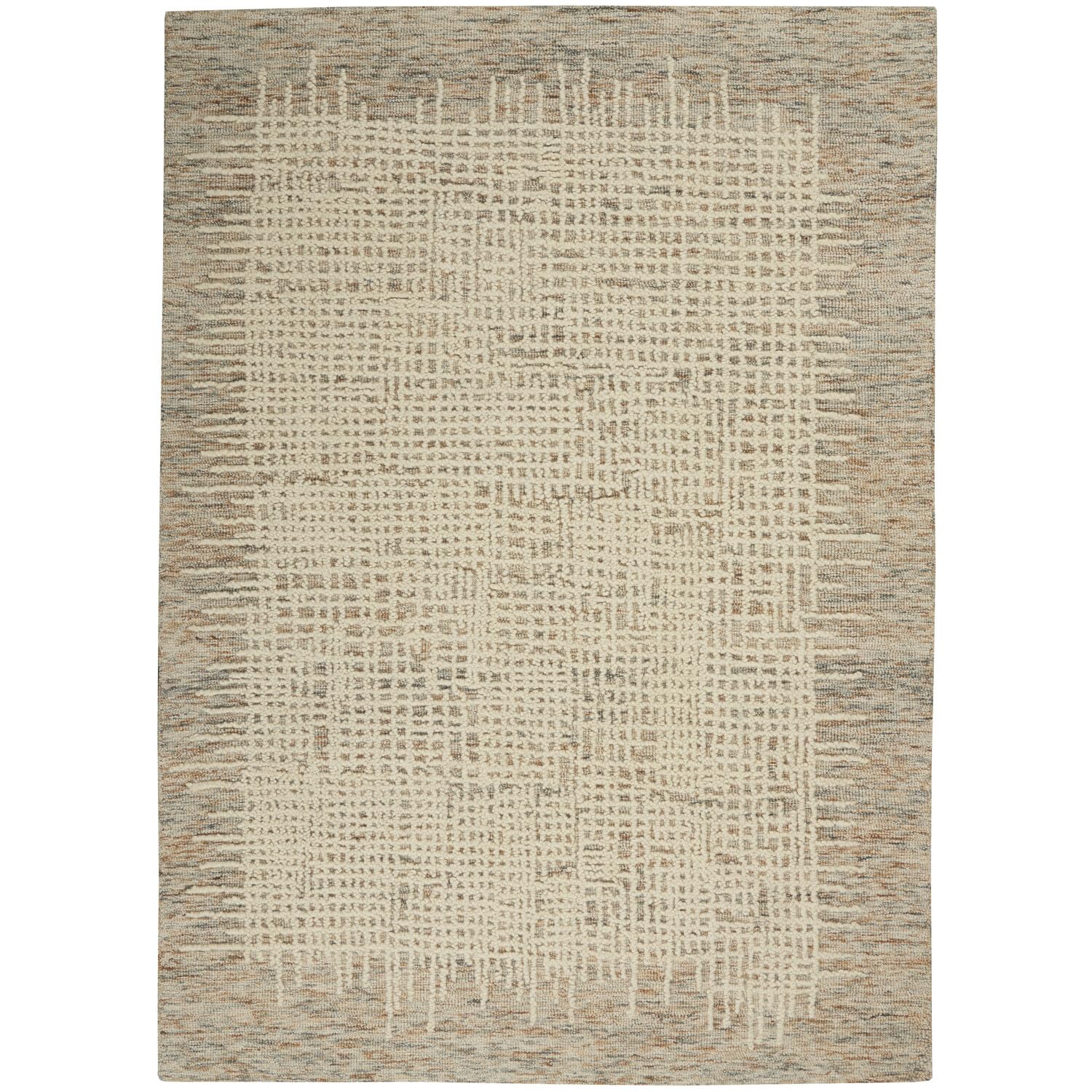 Nourison Vail Rustic Beige/Multi 5'3" x 7'3" Area -Rug, Easy -Cleaning, Non Shedding, Bed Room, Living Room, Dining Room, Kitchen (5x7)