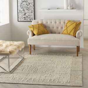 Nourison Vail Rustic Beige/Multi 5'3" x 7'3" Area -Rug, Easy -Cleaning, Non Shedding, Bed Room, Living Room, Dining Room, Kitchen (5x7)