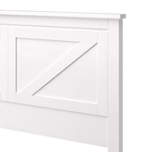 Glenwillow Home Farmhouse Style Wood Panel Headboard in Gloss White - Full Size