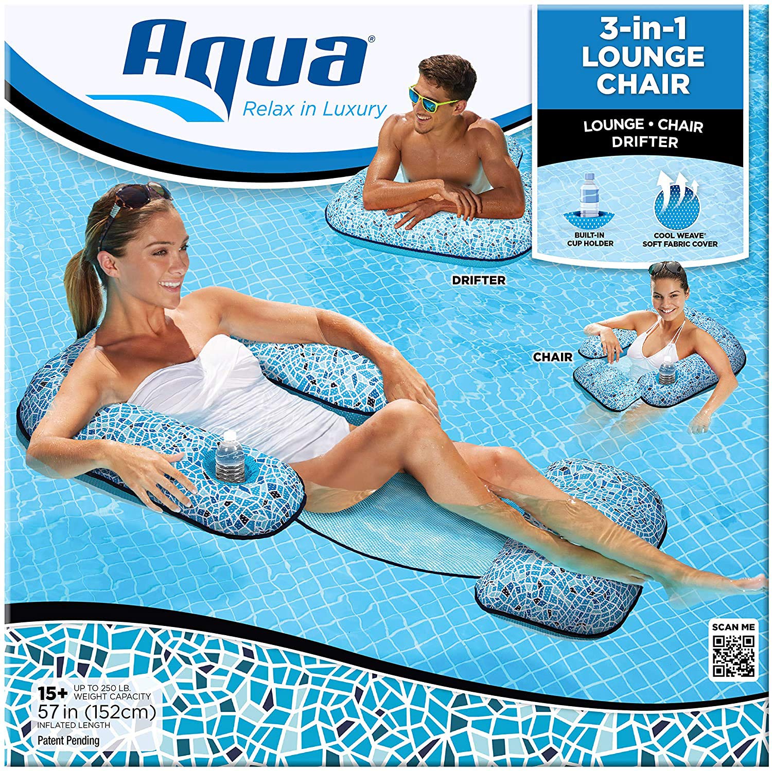 Aqua 3-in-1 Lounge Chair, 57"