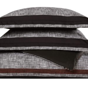 London Fog Warren Stripe King 3-Piece Duvet Cover Set