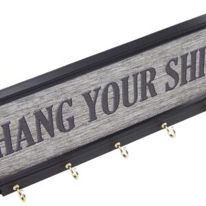 Hang Your Shit Funny Rustic Farmhouse Wall Key Rack Holder Hanger Hooks Entryway Jewelry Organization Housewarming New Home Gift Print in Primitive Frame