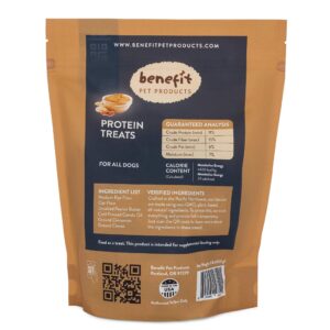 Benefit Biscuits, All Natural Dog Treats, Certified Vegan, Non GMO, Wheat Free, Healthy Dog Biscuits, Made in USA (Peanut Butter, Large Bag (1lb))