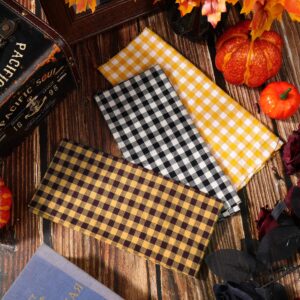 6 Pieces Thanksgiving Cotton Fabric Bundles 18 x 20 Inch Plaid Cotton Fabric Craft Bundle Patchwork for Thanksgiving Quilting Sewing DIY Scrapbook Craft Fabric Supplies