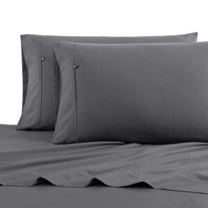 nautica - full sheet set, cotton percale bedding set, crisp & cool, lightweight & breathable (whale grey, full)