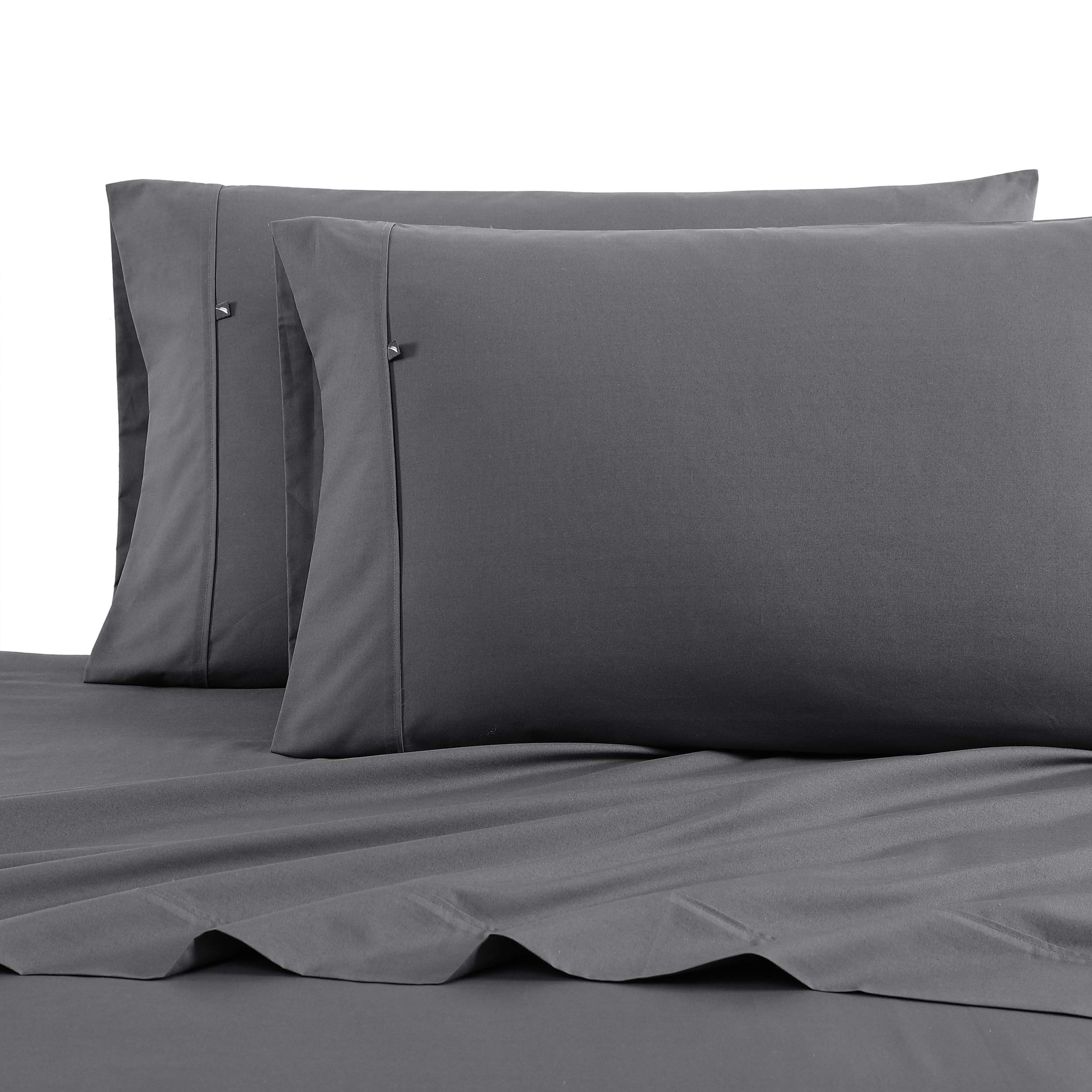 Nautica - Full Sheet Set, Cotton Percale Bedding Set, Crisp & Cool, Lightweight & Breathable (Whale Grey, Full)