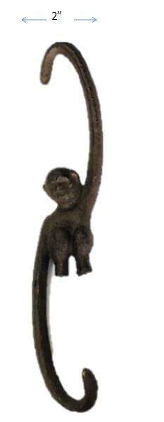 Midwest Craft House 12 Monkey Hooks Plant Camp Kettle Hook Chain Hanger CAST Iron Ape 9 1/4" Long