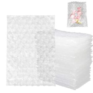 200 pack 4x8 inch bubble cushion wrap bags for shipping packing small clear bubble out pouches double walled bubble cushioning bags for moving storage