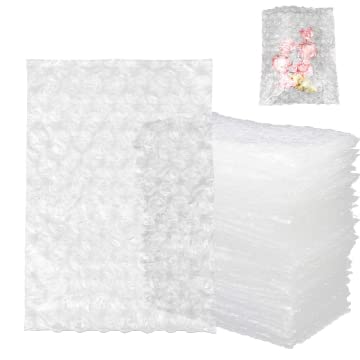 200 Pack 4x8 Inch Bubble Cushion Wrap Bags for Shipping Packing Small Clear Bubble Out Pouches Double Walled Bubble Cushioning Bags for Moving Storage