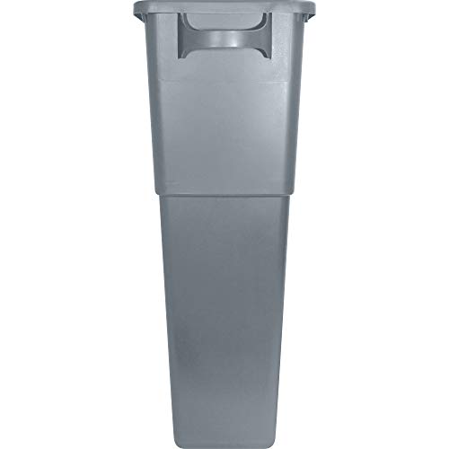 Genuine Joe 23-Gallon Slim Waste Container, 30" x 20" x 11", Gray, 4 Piece