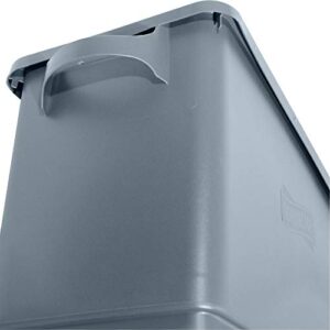 Genuine Joe 23-Gallon Slim Waste Container, 30" x 20" x 11", Gray, 4 Piece