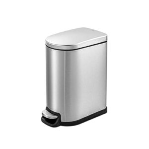 qualiazero 2.6gal heavy duty hands-free stainless steel bath/office step trash can, fingerprint-resistant soft close lid trashcan, 10l / 2.6 gal