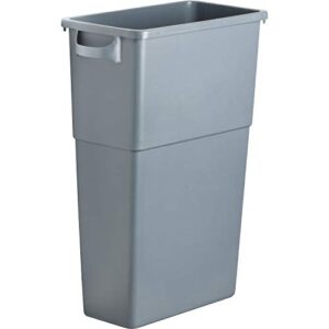 Genuine Joe 23-Gallon Slim Waste Container, 30" x 20" x 11", Gray, 4 Piece