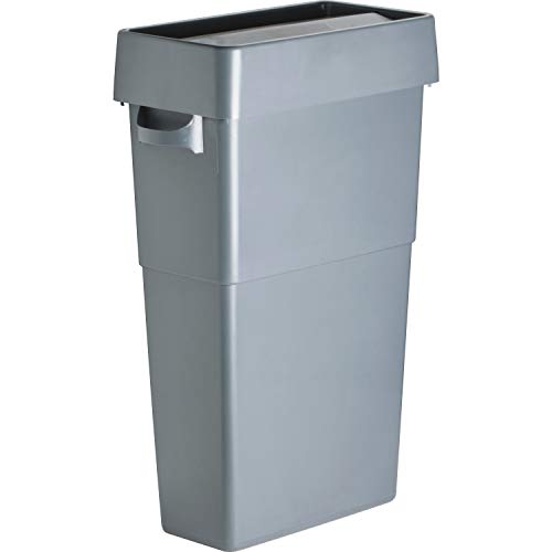 Genuine Joe 23-Gallon Slim Waste Container, 30" x 20" x 11", Gray, 4 Piece