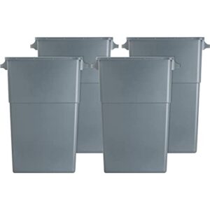 genuine joe 23-gallon slim waste container, 30" x 20" x 11", gray, 4 piece