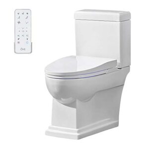 ove decors nova bidet toilet built-in tankless elongated, automatic flushing, heated seat, soft close, eco mode with remote control, white