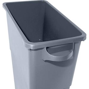 Genuine Joe 23-Gallon Slim Waste Container, 30" x 20" x 11", Gray, 4 Piece