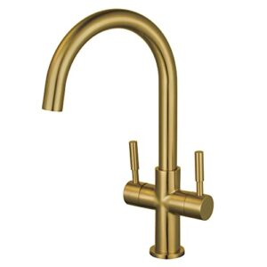 kingston brass ls8293dl concord vessel faucet, brushed brass, 4.13 x 7.44 x 13.44