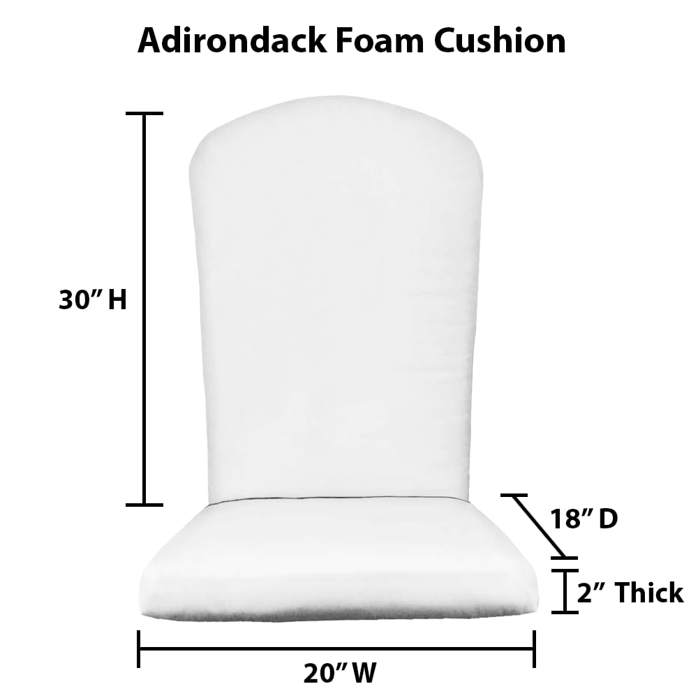 RSH DECOR: Foam Adirondack Chair Cushion | 48” x 20” x 2” | All-Weather Spun Fabric | Water and Fade-Resistant | Outdoor Cushion for Patio Furniture | Black & White Stripe