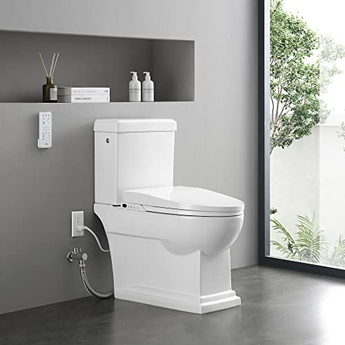 Ove Decors Nova Bidet Toilet Built-in Tankless Elongated, Automatic Flushing, Heated Seat, Soft Close, ECO Mode with Remote Control, White