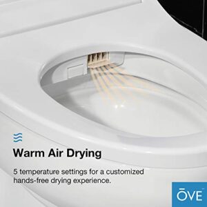 Ove Decors Nova Bidet Toilet Built-in Tankless Elongated, Automatic Flushing, Heated Seat, Soft Close, ECO Mode with Remote Control, White