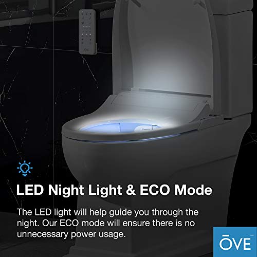 Ove Decors Nova Bidet Toilet Built-in Tankless Elongated, Automatic Flushing, Heated Seat, Soft Close, ECO Mode with Remote Control, White