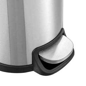 QUALIAZERO 2.6Gal Heavy Duty Hands-Free Stainless Steel Bath/Office Step Trash Can, Fingerprint-Resistant Soft Close Lid Trashcan, 10L / 2.6 GAL