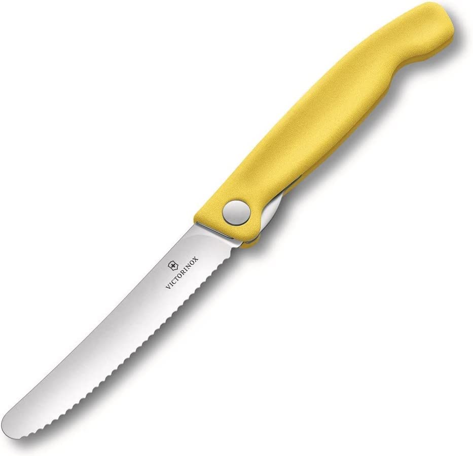 Victorinox Swiss Classic Foldable Paring Knife, Wavy Edge Yellow 4.3 in