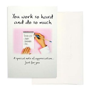 blue mountain arts greeting card “you work so hard and do so much” is the perfect birthday or appreciation card for a loved one, by douglas pagels, pix055