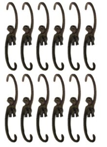 midwest craft house 12 monkey hooks plant camp kettle hook chain hanger cast iron ape 9 1/4" long