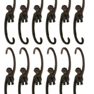 Midwest Craft House 12 Monkey Hooks Plant Camp Kettle Hook Chain Hanger CAST Iron Ape 9 1/4" Long