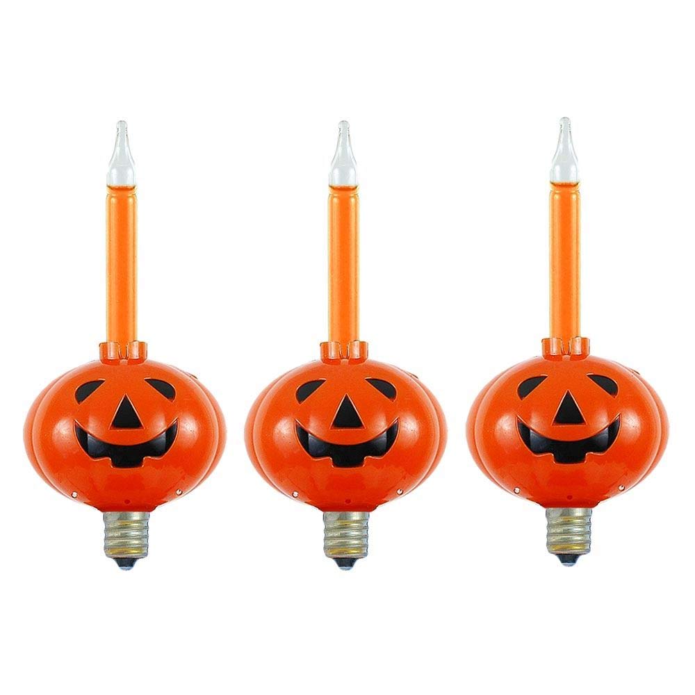 Novelty Lights 3 Light Halloween Pumpkin Bubble Light Replacement Pack, Orange Liquid, 3 Pack