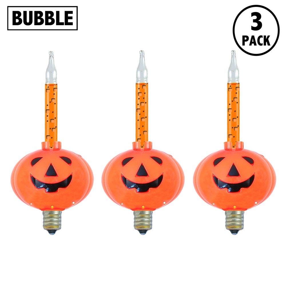 Novelty Lights 3 Light Halloween Pumpkin Bubble Light Replacement Pack, Orange Liquid, 3 Pack