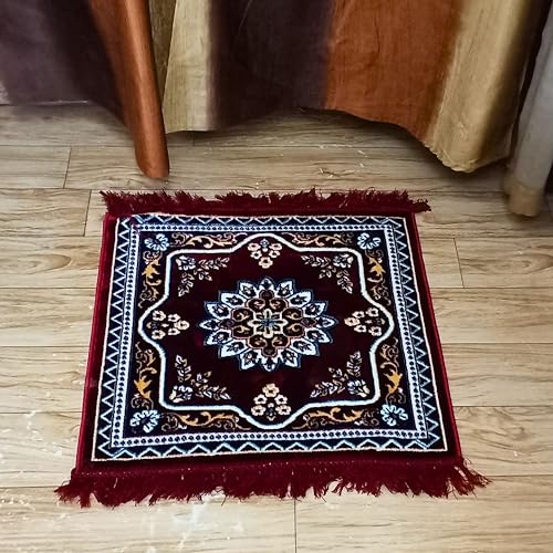 Velvet Puja Aasan for Home & Temple 20"inch | Soft & Luxurious Worship Mat for Meditation, Pooja, and Rituals | Comfortable Seating Aasan for Prayer | Elegant Velvet Mat for Deity & Spiritual Use