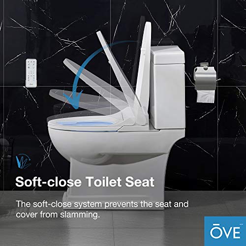 Ove Decors Nova Bidet Toilet Built-in Tankless Elongated, Automatic Flushing, Heated Seat, Soft Close, ECO Mode with Remote Control, White