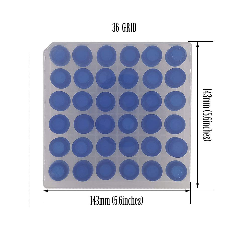 36PCS Cryo Tubes 5ml, Plastic Small vials with Screw caps Sample Tubes,PP Material ，with Silica Gel Gasket，Free from DNase, RNase, Human DNA