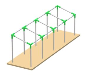 goodszone canopy fittings kit 1 3/8" slant roof shelter carport deck shed frame connectors coupling, full set for 6, 8, 10 legs, without poles (for 10 legs)