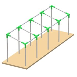 GoodsZone Canopy Fittings Kit 1 3/8" Slant roof Shelter Carport Deck Shed Frame Connectors Coupling, Full Set for 6, 8, 10 Legs, Without Poles (for 10 Legs)