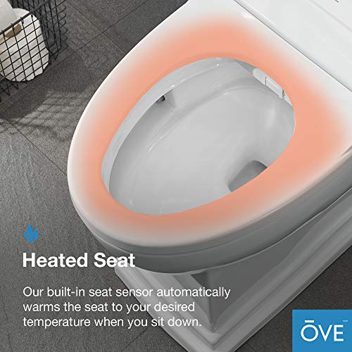 Ove Decors Nova Bidet Toilet Built-in Tankless Elongated, Automatic Flushing, Heated Seat, Soft Close, ECO Mode with Remote Control, White