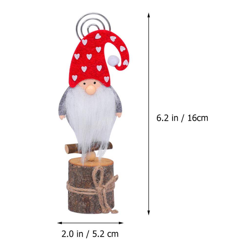 PRETYZOOM 4pcs Christmas Gnomes Place Card Holder Table Number Holders Table Picture Holder for Christmas Party Favors Gifts