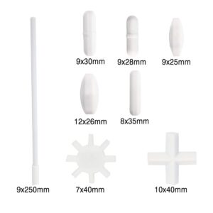 Toolly 8 Pack Magnetic Stirrer - Stir Bars Mixer, PTFE Stiring Rod : 7 Shapes + Magnetic Retriever