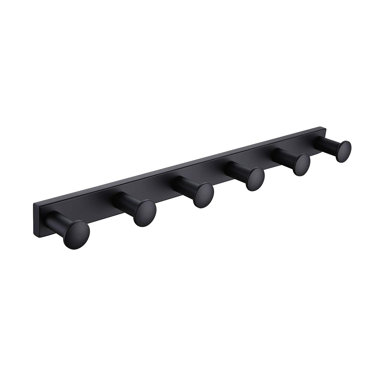 Miyili Matte Black Wall Mounted Coat Rack with 6 Hanger Hooks SUS304 Stainless Steel, B03B6