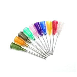 1 inch synthetical blunt tip dispensing needle with luer lock - 10 different sizes，20 pcs