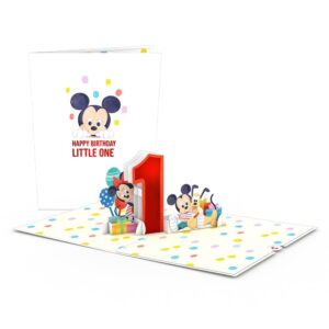 Lovepop Disney's Mickey and Friends 1st Birthday Pop Up Card - 3D Card, Birthday Card, Disney Birthday Card, Mickey Mouse Birthday Card, 3D Birthday Card, Pop Up Disney Card, 1st Birthday Card