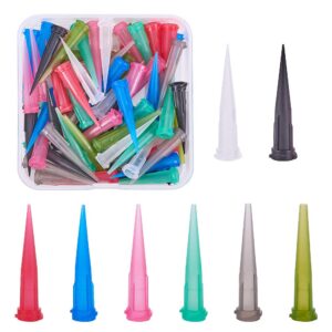 fingerinspire 80 pcs 8 sizes plastic tapered pinhead glue liquid dispenser needles blunt tip tapered needle dispensing fill needle for oil or glue applicator (14ga/16ga/18ga/20ga/22ga/25ga/27ga/30ga)