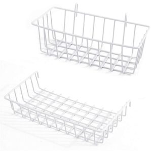 gbyan wire grid wall shelf baskets white hanging flower pot display metal for grid panel, 2 pack