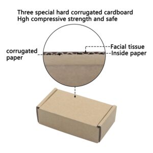 Ellbest 50 Pack Kraft Paper Boxes, Foldable Rectangular Paper Box Packing Box for shipping, Storaging Small items, Brown, 3.62 x 1.98 x 1.02 inches