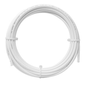 metpure 1/4" od nsf certified 25 feet length tubing for reverse osmosis de-ionized water filtration systems, refrigerators, and other appliances (1/4" od, 25', white)